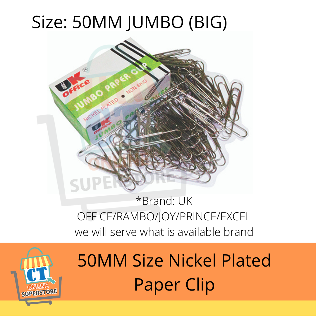 Nickel Plated Paper Clip (Approximate 80pcs/bx) | Lazada PH