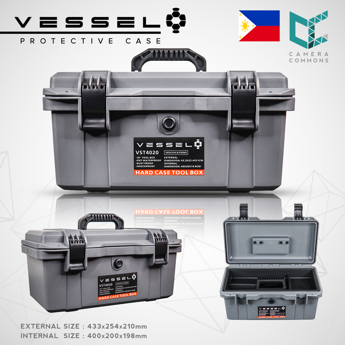VESSEL VST4020 Hard Case Tool Box For Hardware Tools and Equipment ...