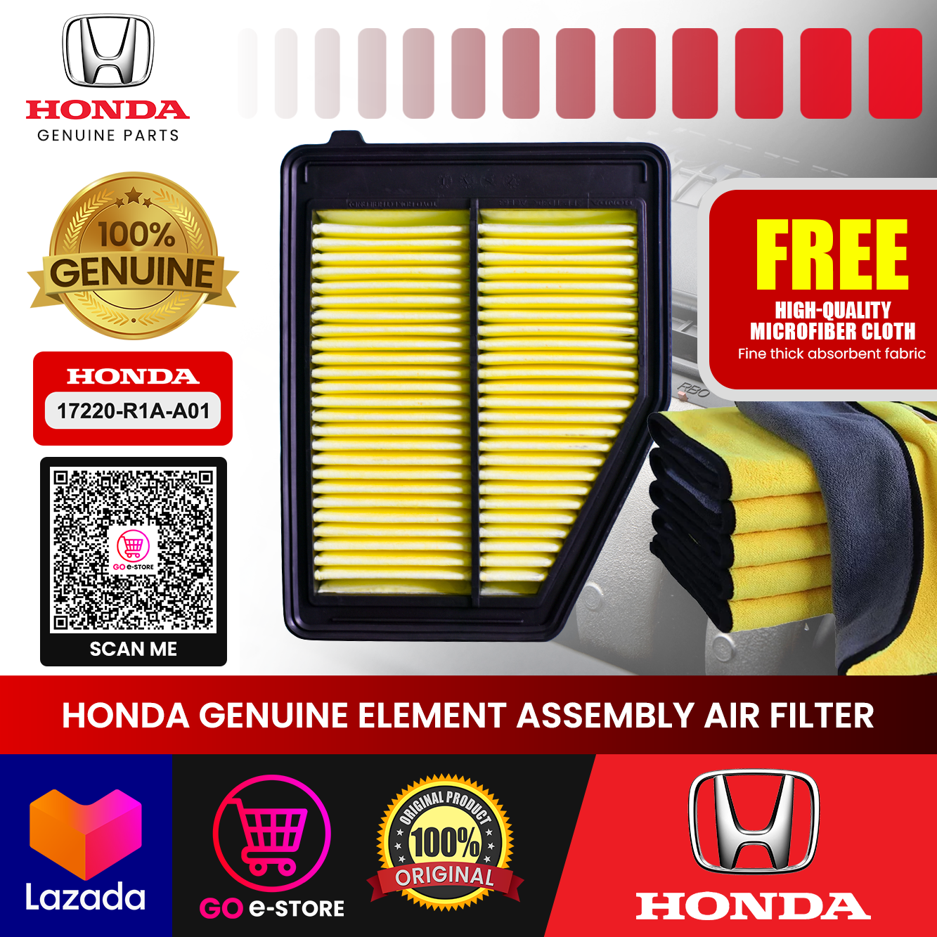 Honda Genuine Engine Air Filter (Part No. 17220-R1A-A01) | Lazada PH