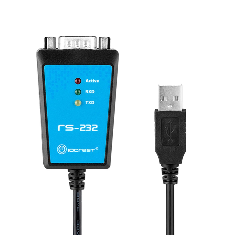 IOCREST USB 2.0 to DP9 RS232 Com Port Serial Cable Converter with Magnetic Ring LED Light for ...