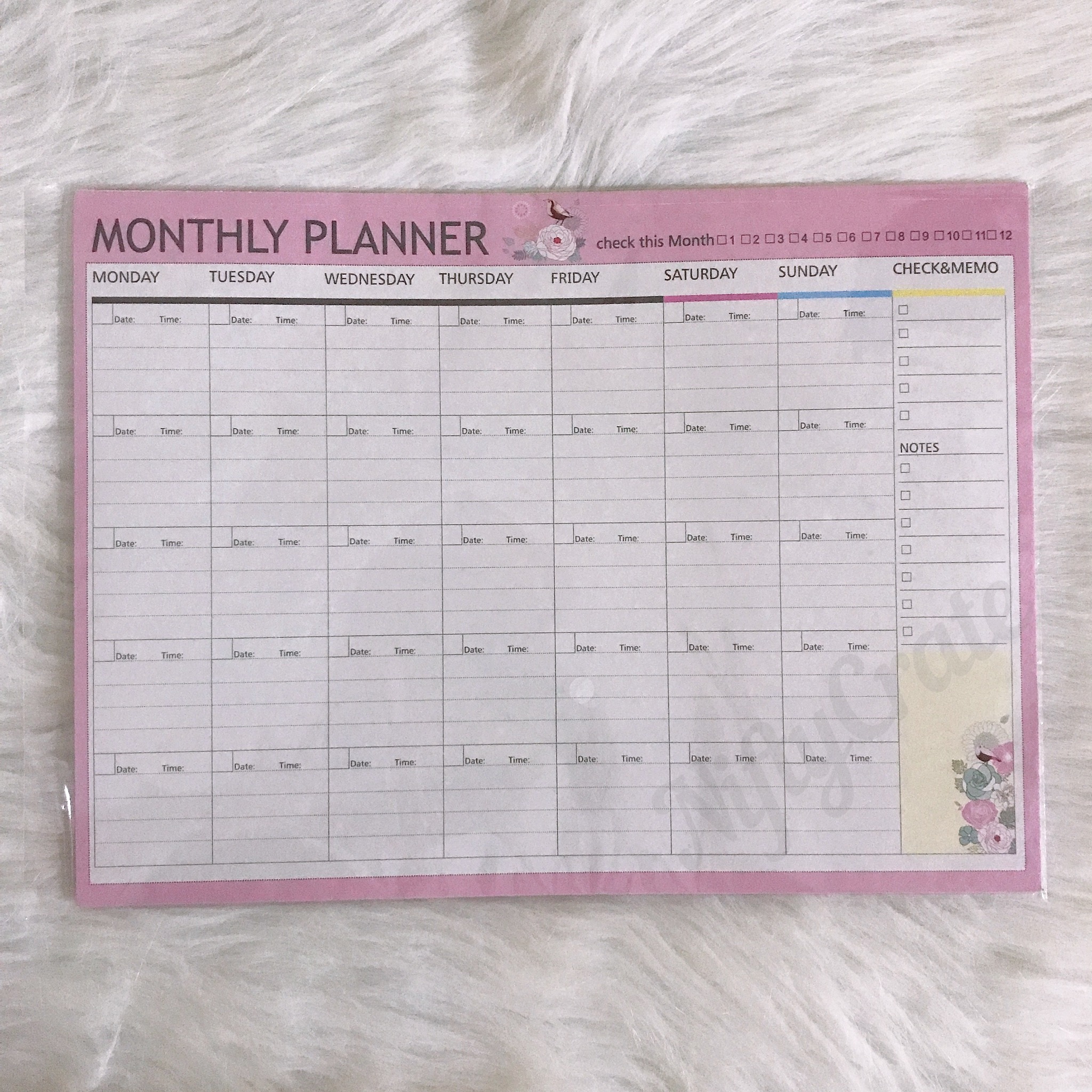 Monthly Checklist/Pad Planner/To do list/column/organize stationary ...