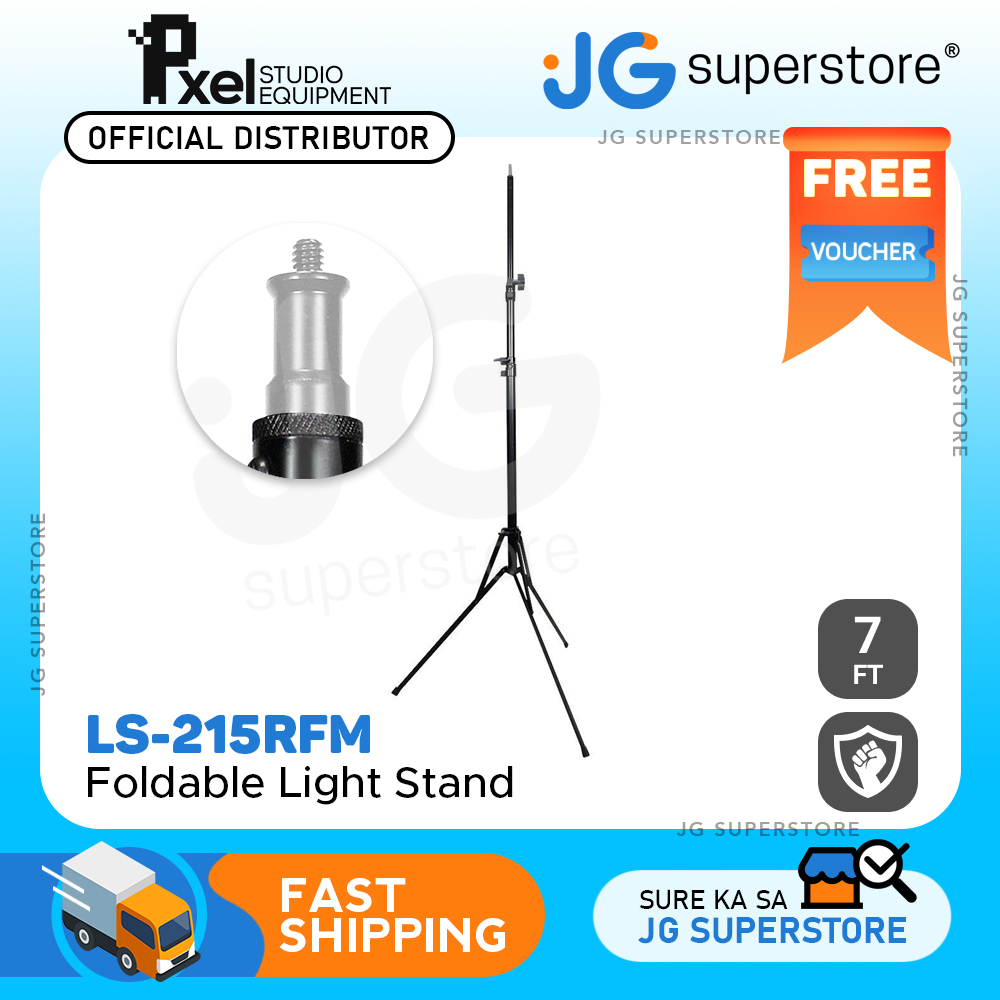 Pxel LS-215RFM 215cm 7 feet Reverse Fold Folding Light Stand with Metal ...