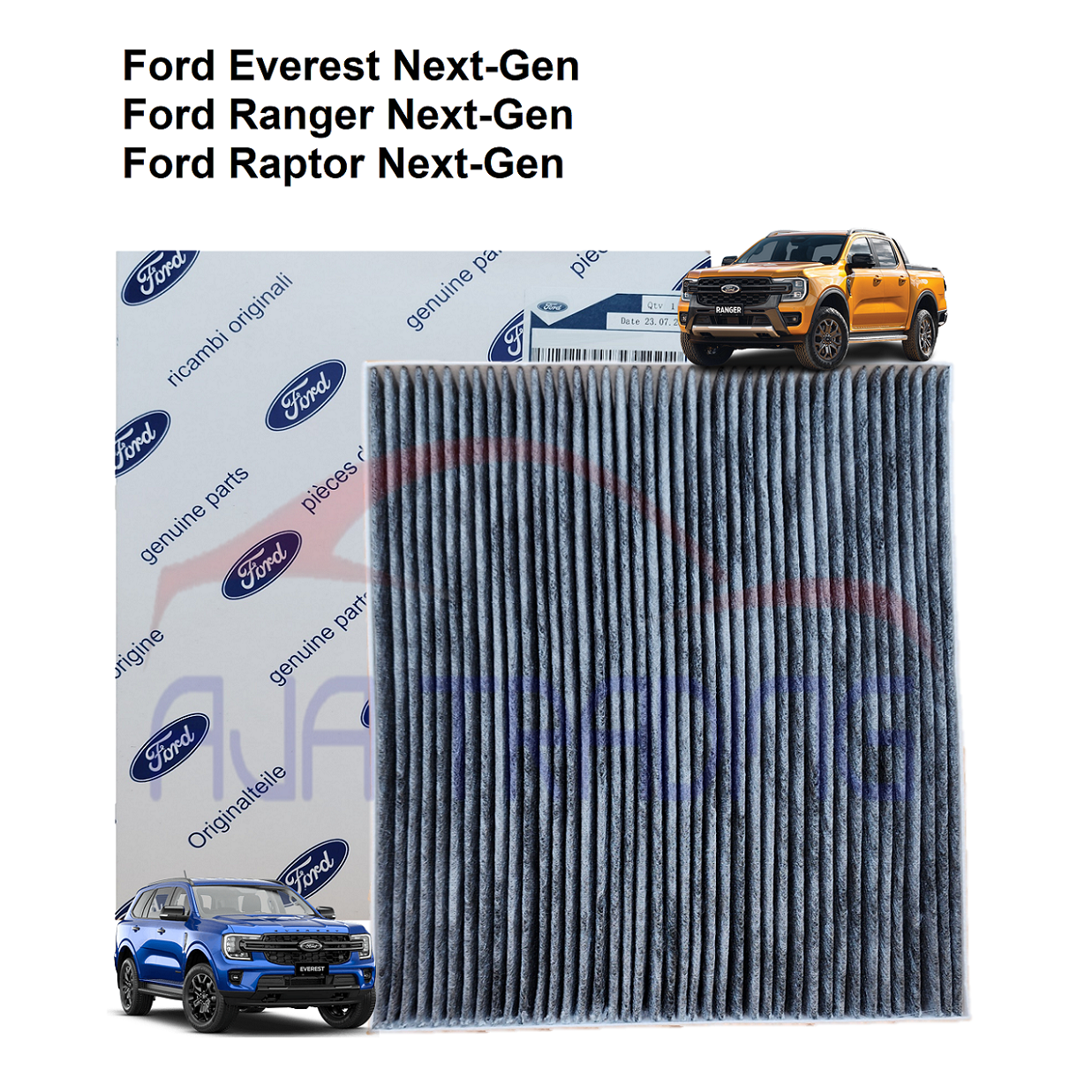 Aircon Cabin Filter for Ford Ranger Next-Gen, Ford Everest Next-Gen ...