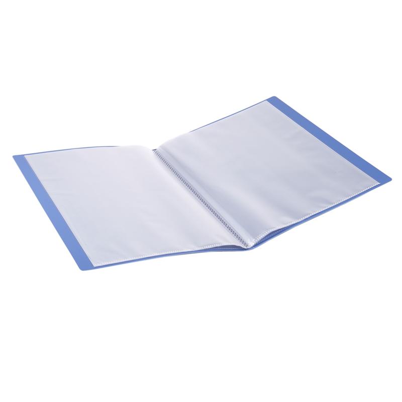 Blue Plastic Cover A4 Clear Book File with 20 Clear Pockets ...
