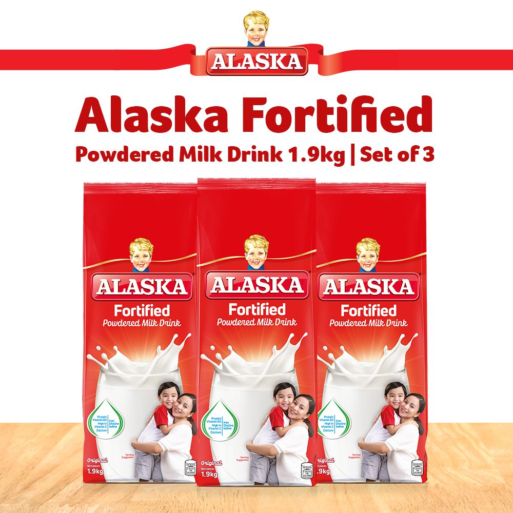 Alaska Fortified Powdered Milk Drink 1.9kg | Set of 3 | Lazada PH