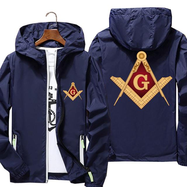 Mens Bomber Hooded Mason Masonic Freemasonry Architecture Symbol Pilot ...