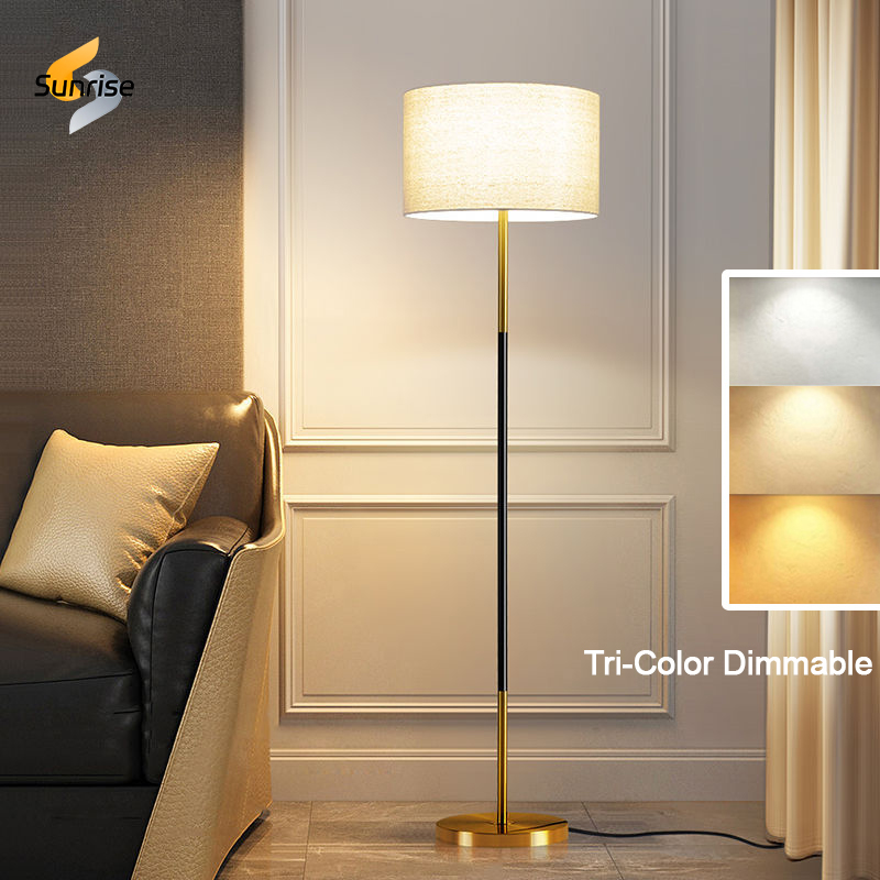 Floor Lamp Modern Standing Lamp Drum Shade with LED Bulb 158CM Tall ...