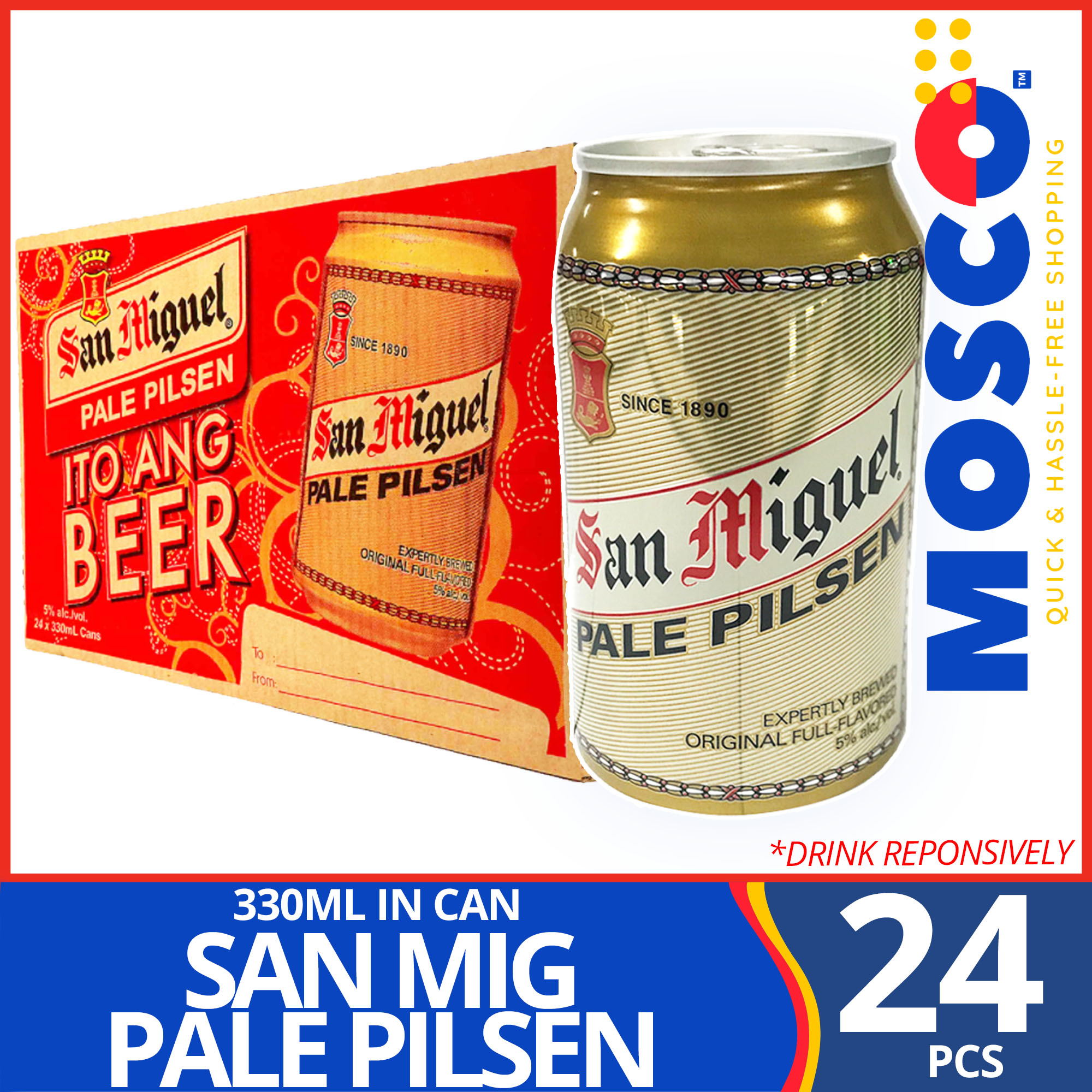 San Miguel Pale Pilsen Beer in Can 24x330ML *Drink Reponsively | Lazada PH