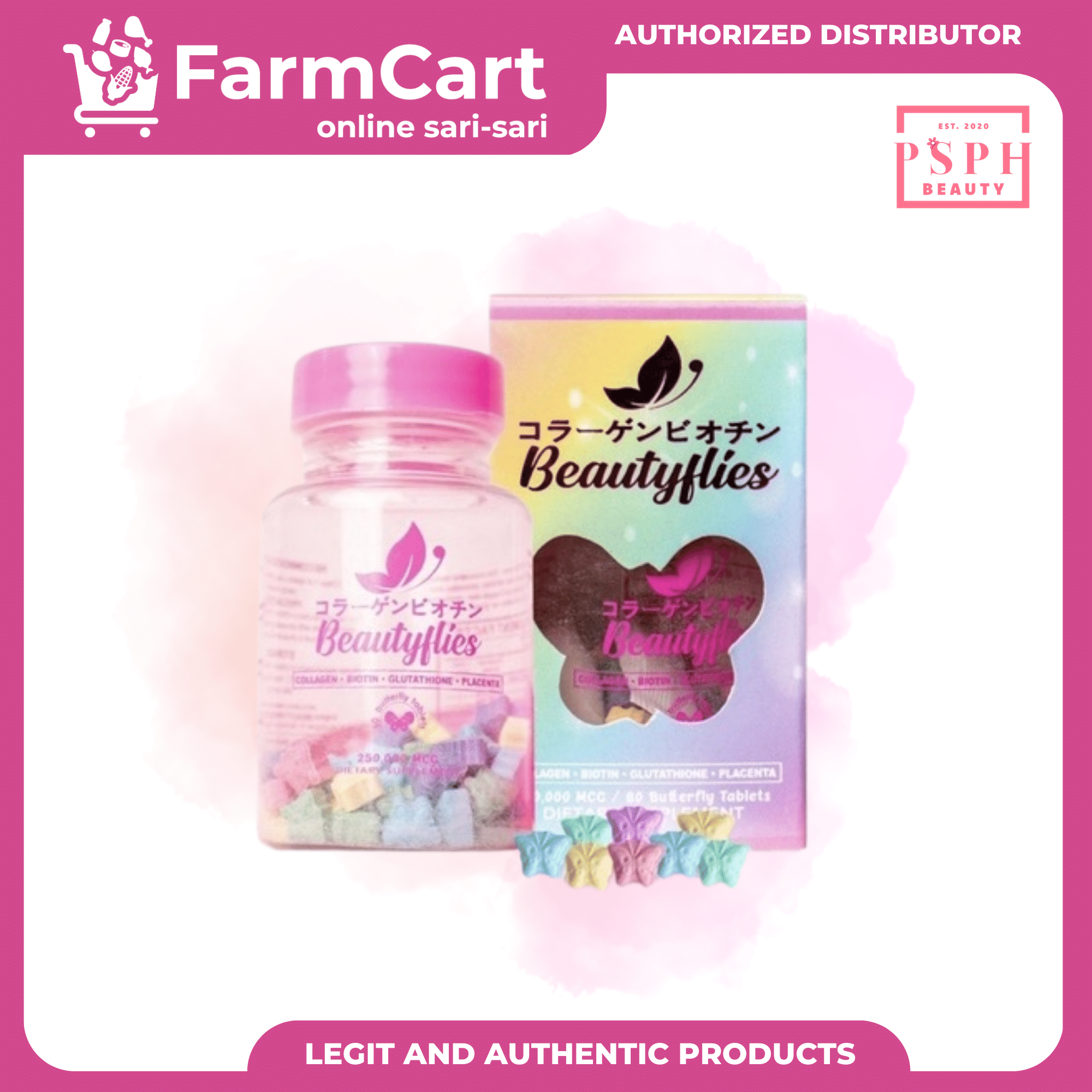 Authentic PSPH Beauty - Beautiflies Collagen & Biotin Butterfly Tablets ...