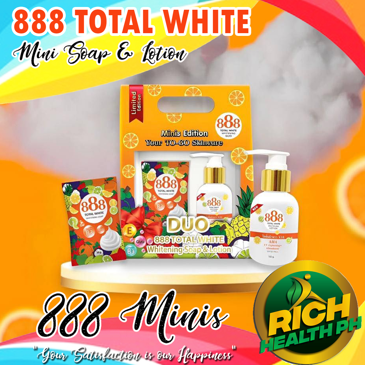 888 Total White Whitening Soap, Lotion, Cream [Lotion with SPF 35 PA++ ...