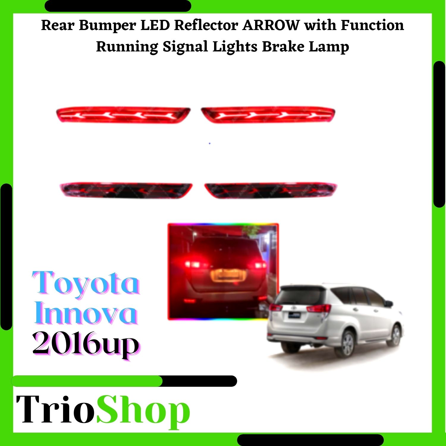 Toyota Innova 2016up Rear Bumper LED Reflector ARROW with Function ...