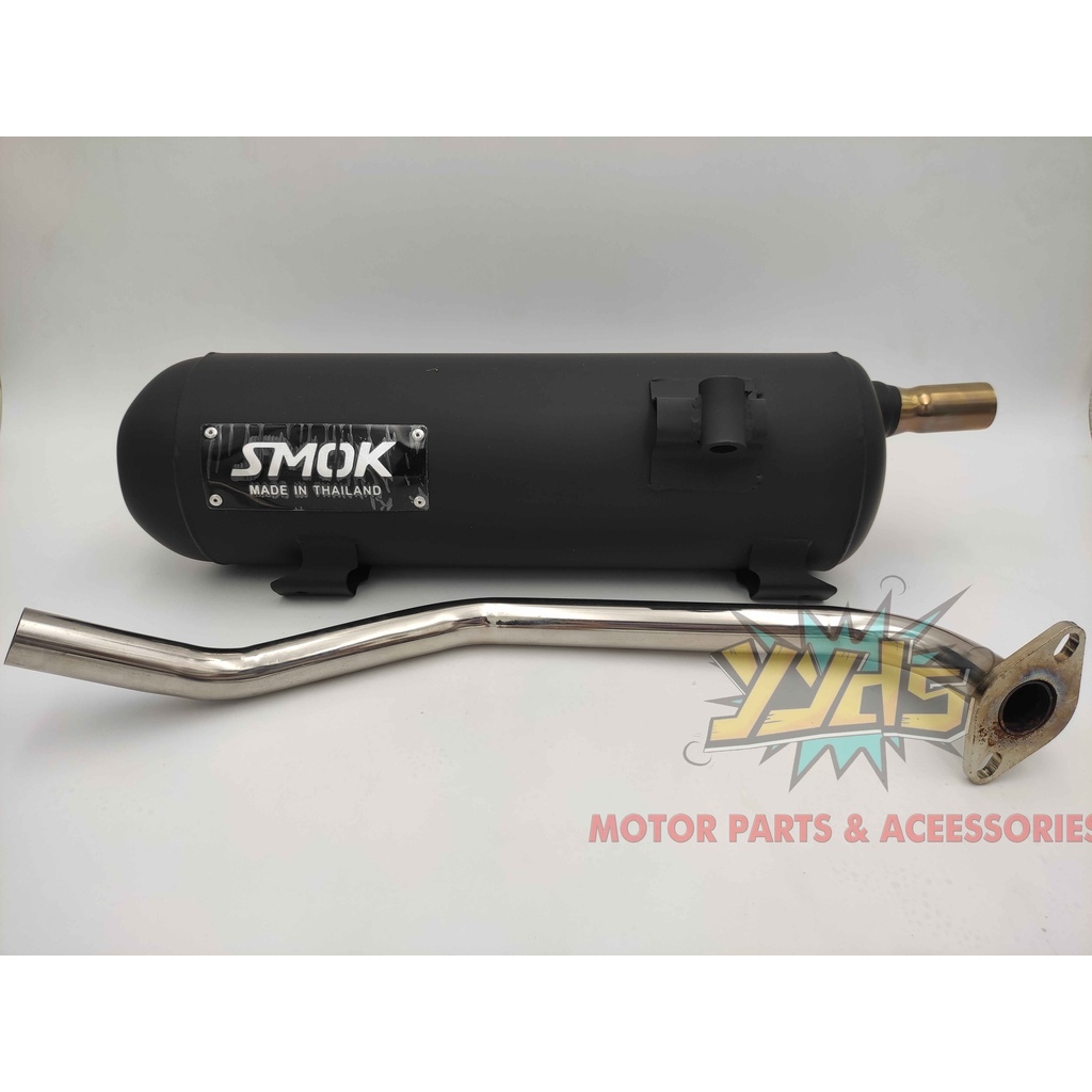 Exhaust open spec pipe SMOK PIPE FOR XRM-125 BLACK/STAINLESS/110 BLACK ...