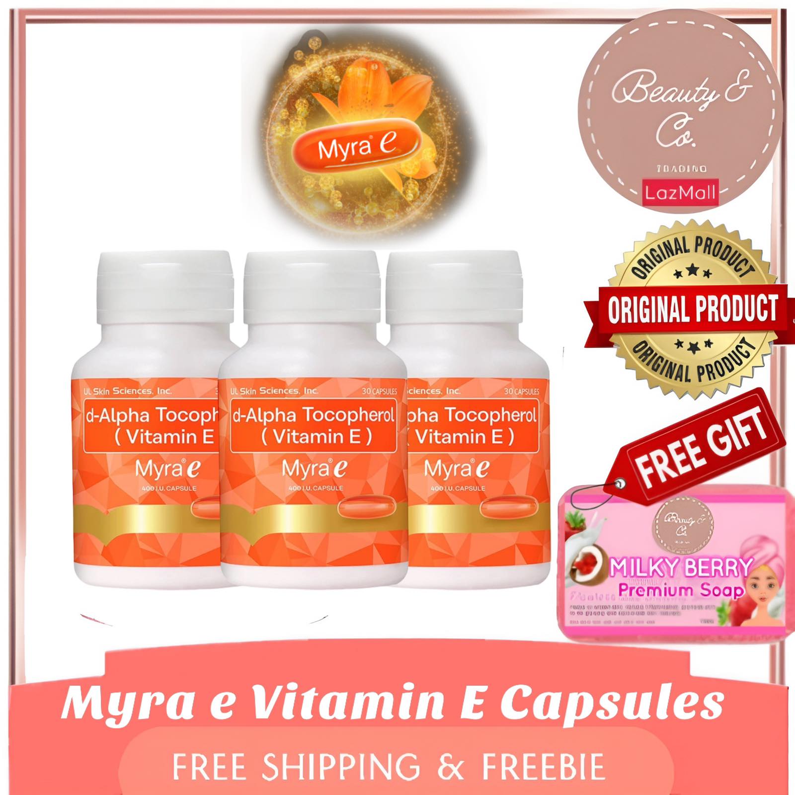 MYRA E 400 IU 30 Capsules AUTHENTIC Myra E Vitamin E [ORIGINAL] | Lazada PH
