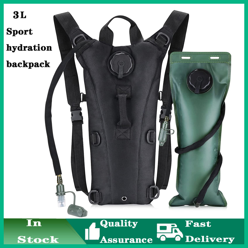 Black 3L Hydration Pack Backpack Tactical Water Bag Lightweight, Mini ...