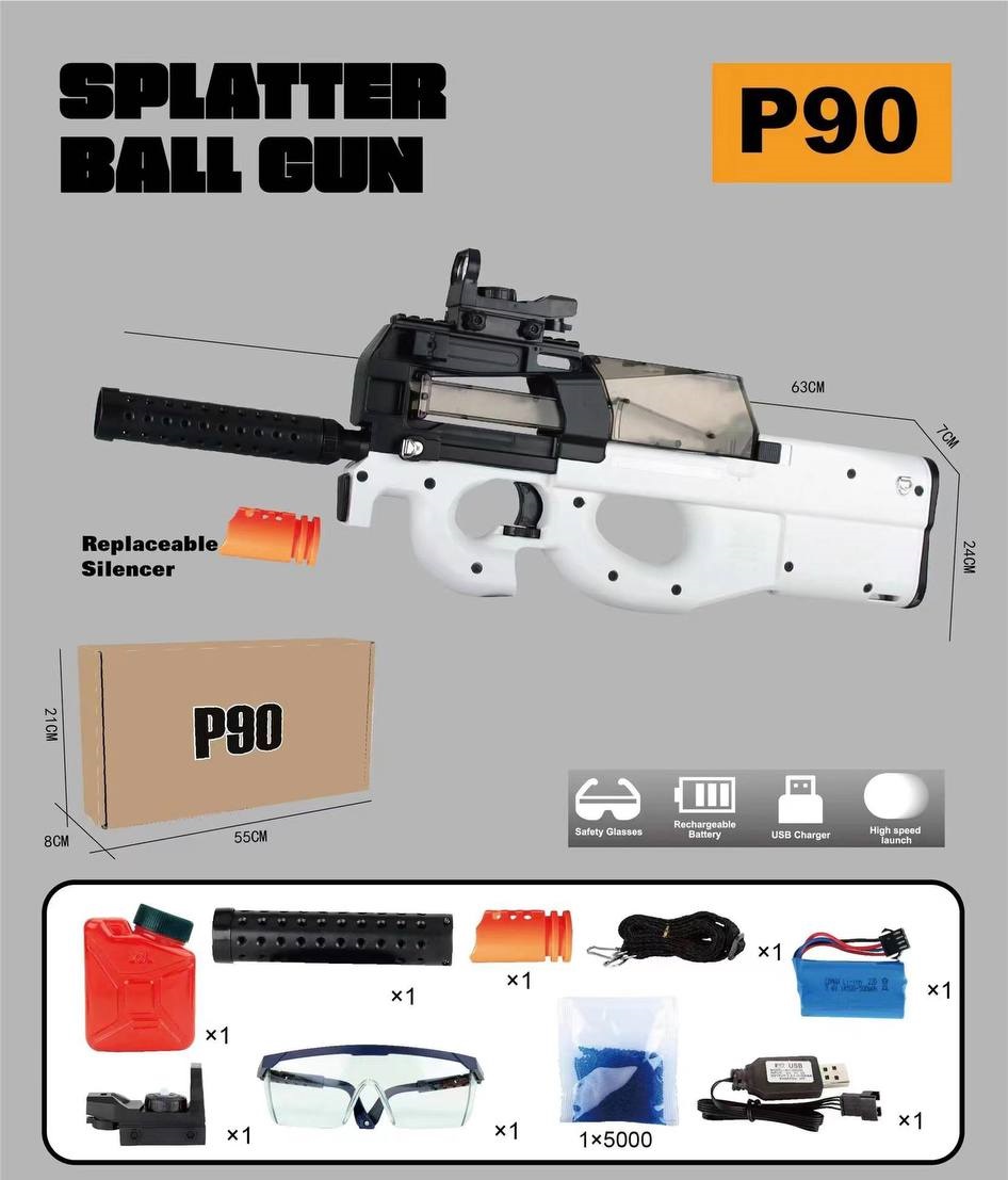 P90 electric gel blaster toy for boys, automatic gel ball launcher toy ...