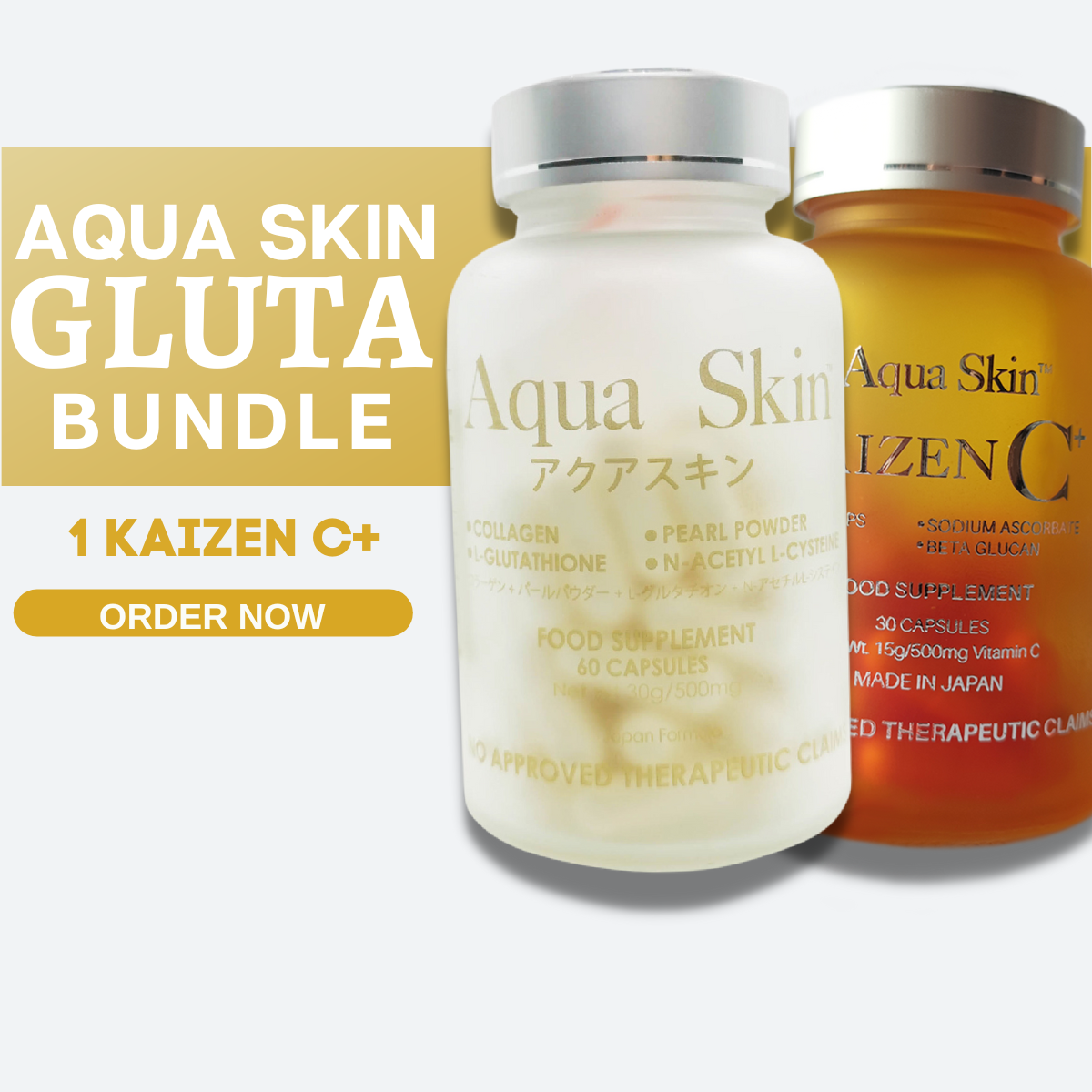 Aqua Skin Glutathione Gluta Caps Kaizen C Collagen NAC Gluta Capsule ...