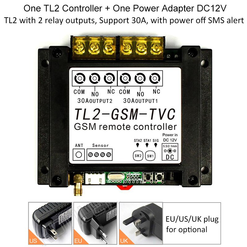 30A GSM Relay Switch Module Temperature Sensor Controller Power Failure ...
