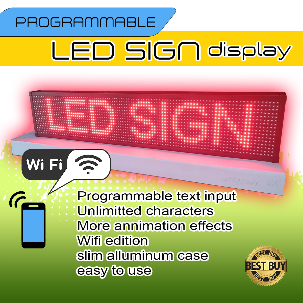 LED SIGN PROGRAMMABLE DISPLAY FULL COLOR SCREEN | Lazada PH