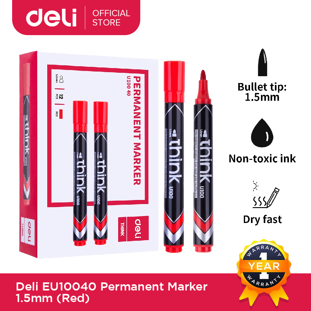 Deli Permanent Marker Pen Permanent Paint 1.5mm EU10040/EU10030/EU10020 ...