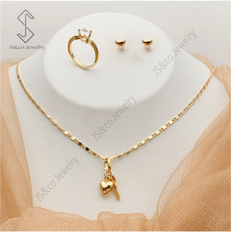 jewelry 18K Gold Plated 3in1 Heart Jewelry Set For Women set-57 | Lazada PH
