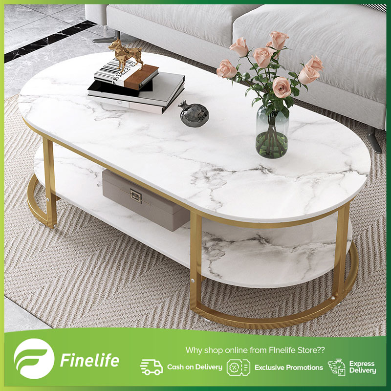 Finelife simple tea table marble coffee table modern home with drawer ...