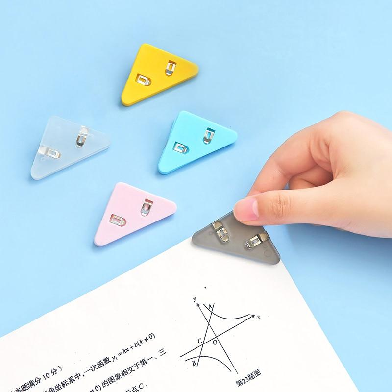 HB1 Triangle Paper Corner Clips Page Holder School Stationery Corner ...