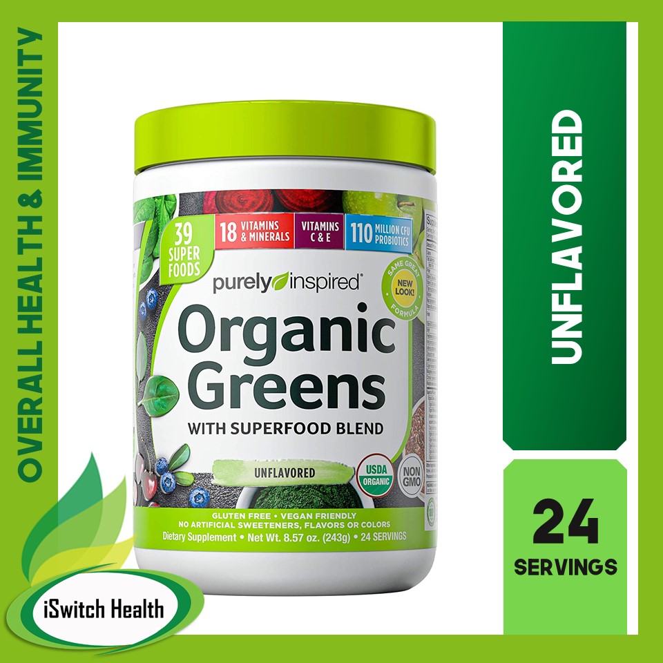 Purely Inspired Organic Greens with SuperFood Blend - 24 Servings ...