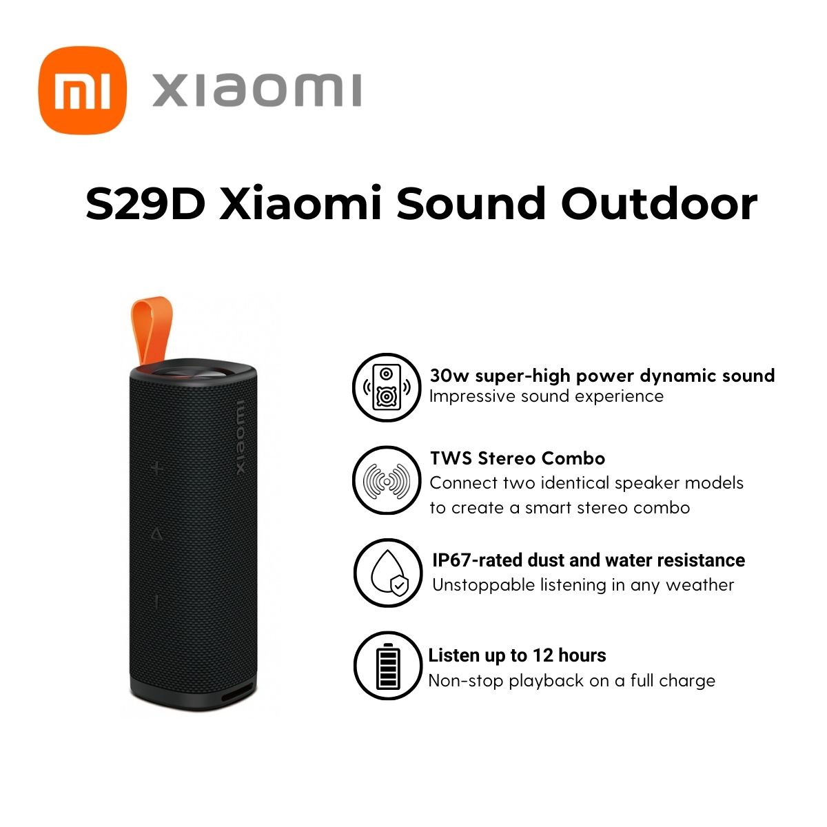 Xiaomi S29D Sound Outdoor 30W /Immersive sound experience Portable and ...