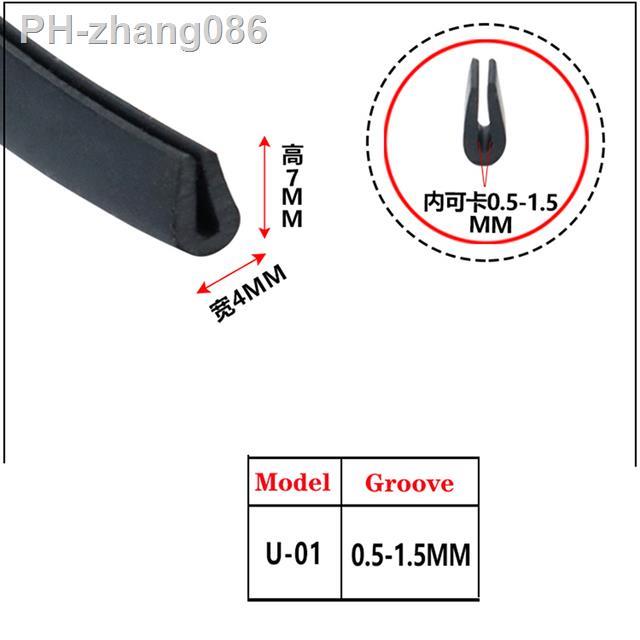 1M Groove 0.5mm to 40mm U Shaped Rubber Edges Sealing Strip Black ...