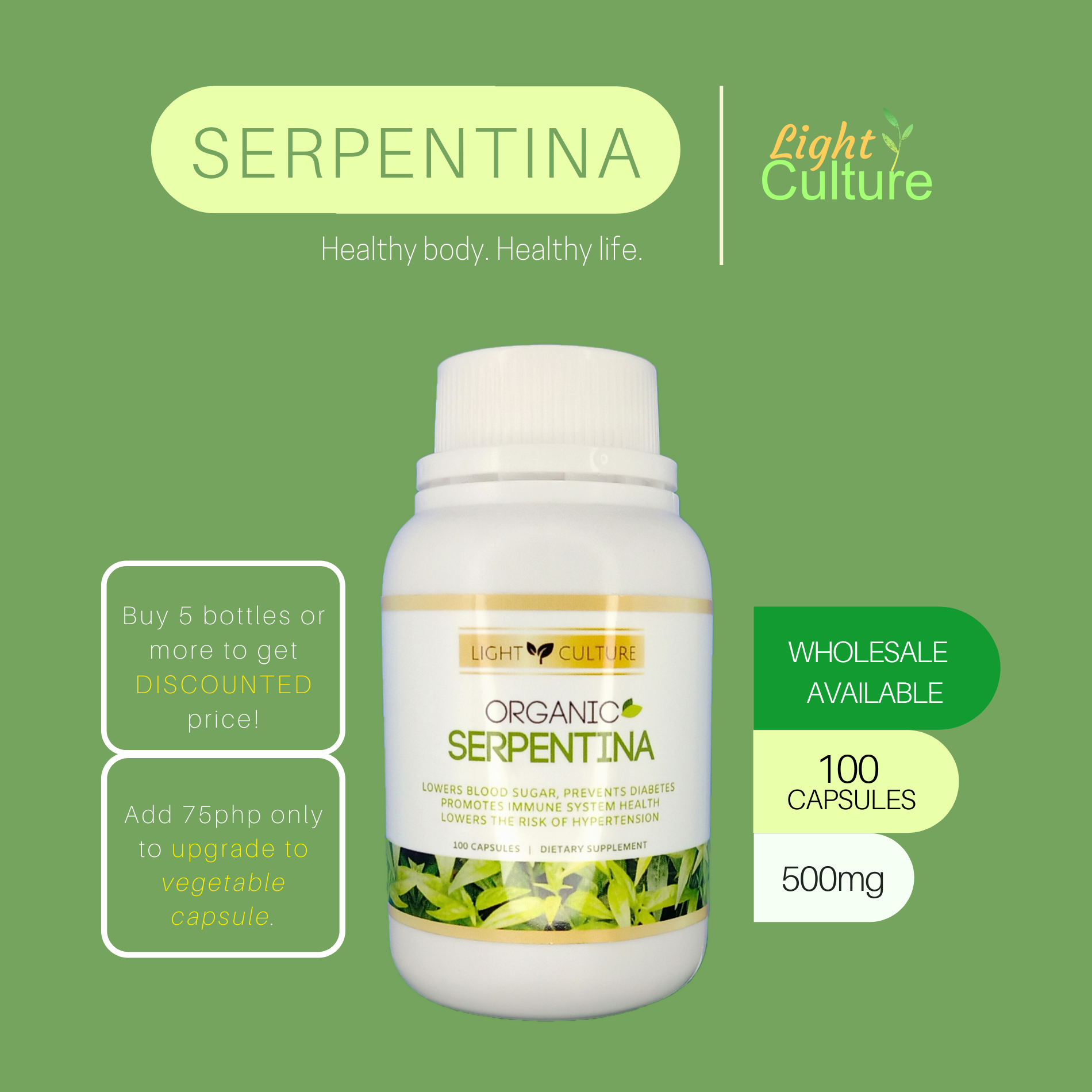 Serpentina Capsules (100caps/500mg) Herbal Supplement | Lazada PH