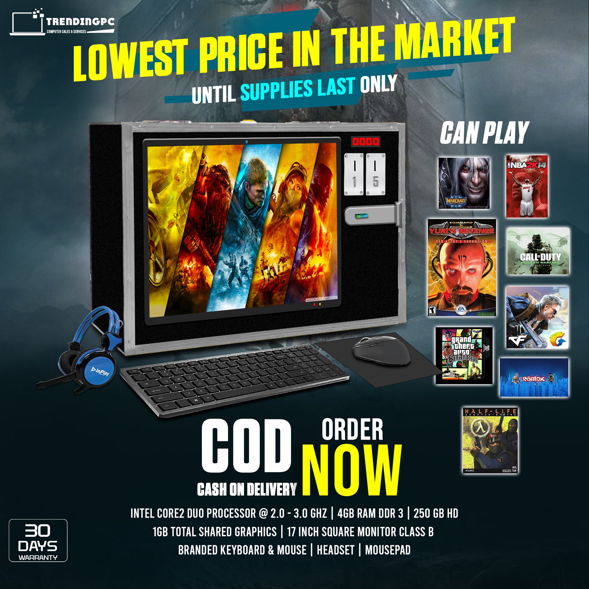 TABLETOP PISONET CORE2DUO 250GB HDD 4GB RAM 1GB TOTAL SHARED GRAPHICS ...