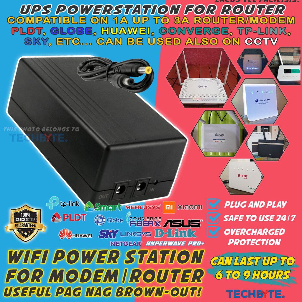 Mini UPS Portable Uninterruptible Power Supply for WiFi Router PLDT ...