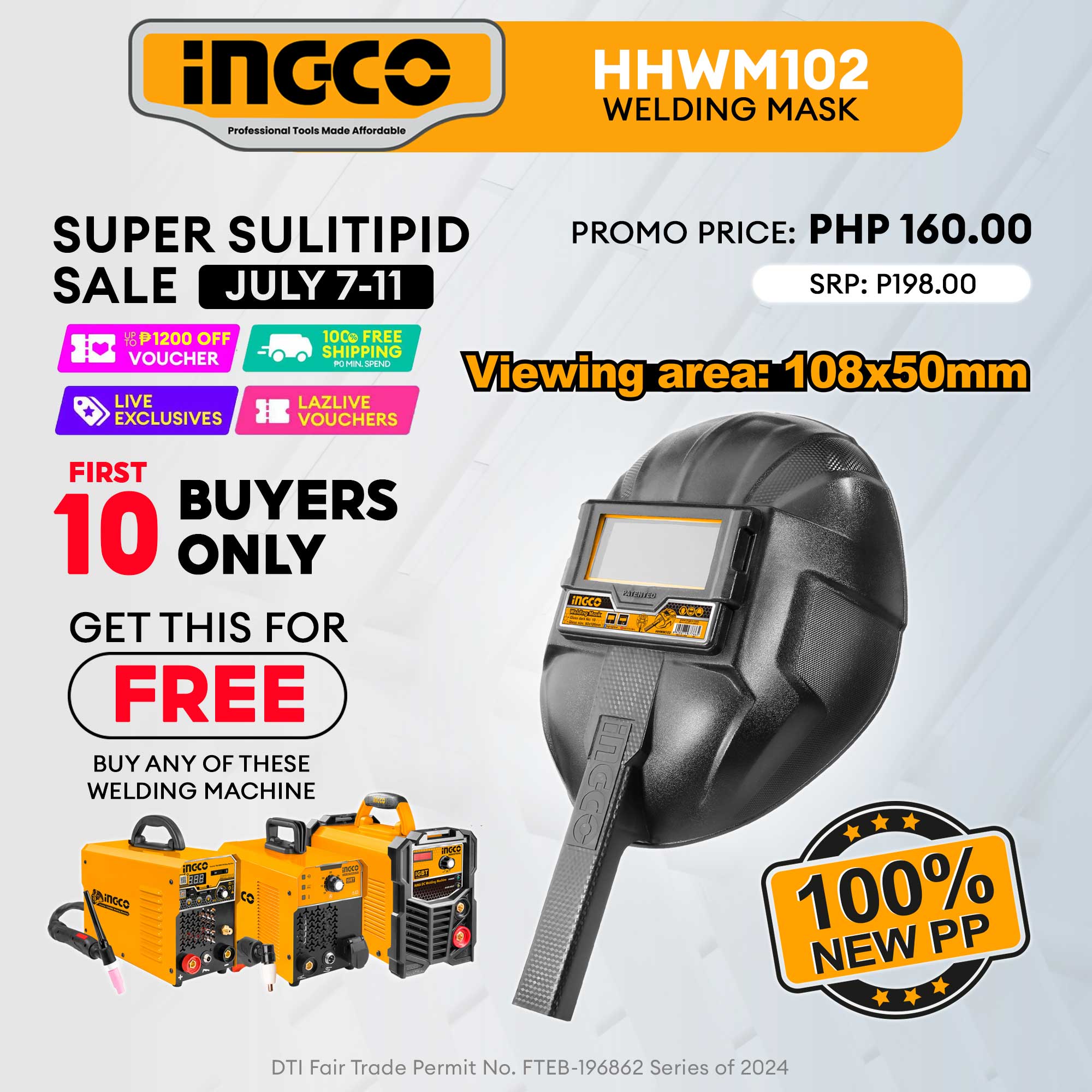 Ingco HHWM102 Welding Mask for Welding Protection IHT | Lazada PH