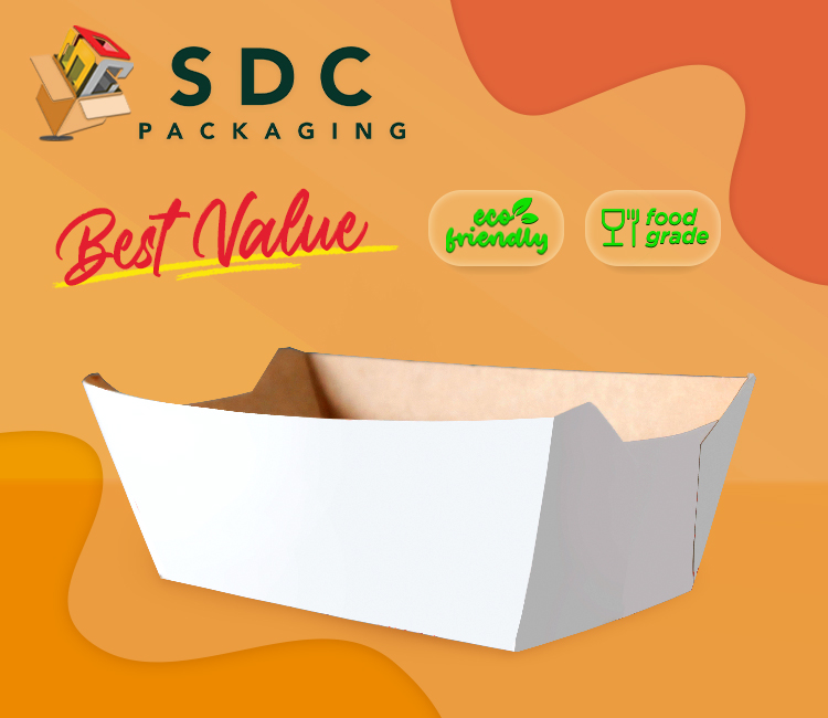 Paper Food Tray Paper Meal Box Carrier 12 Paper Non-Greaseproof Regular ...