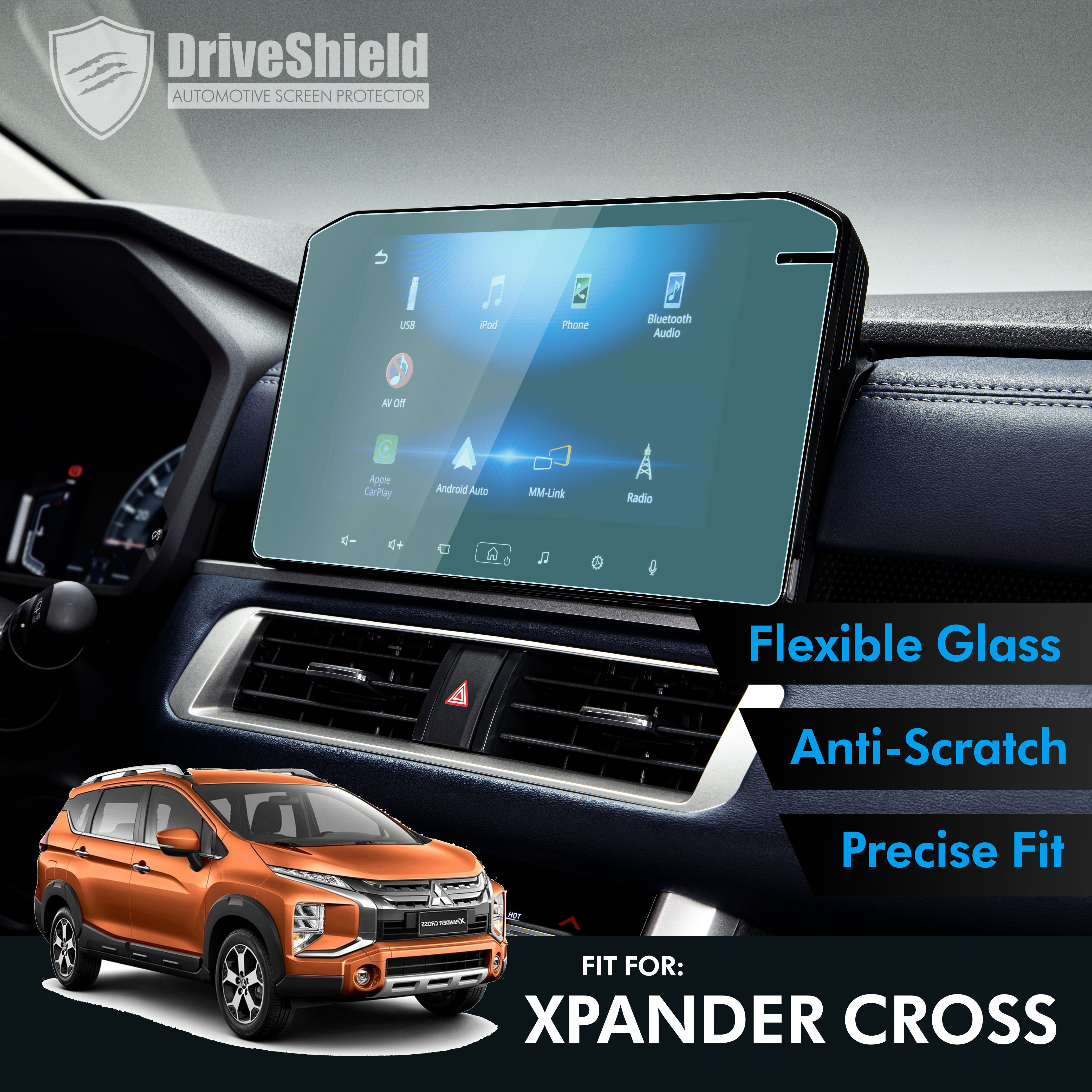 Flexible Glass Screen Protector for Mitsubishi Xpander Cross 2023 2024 ...