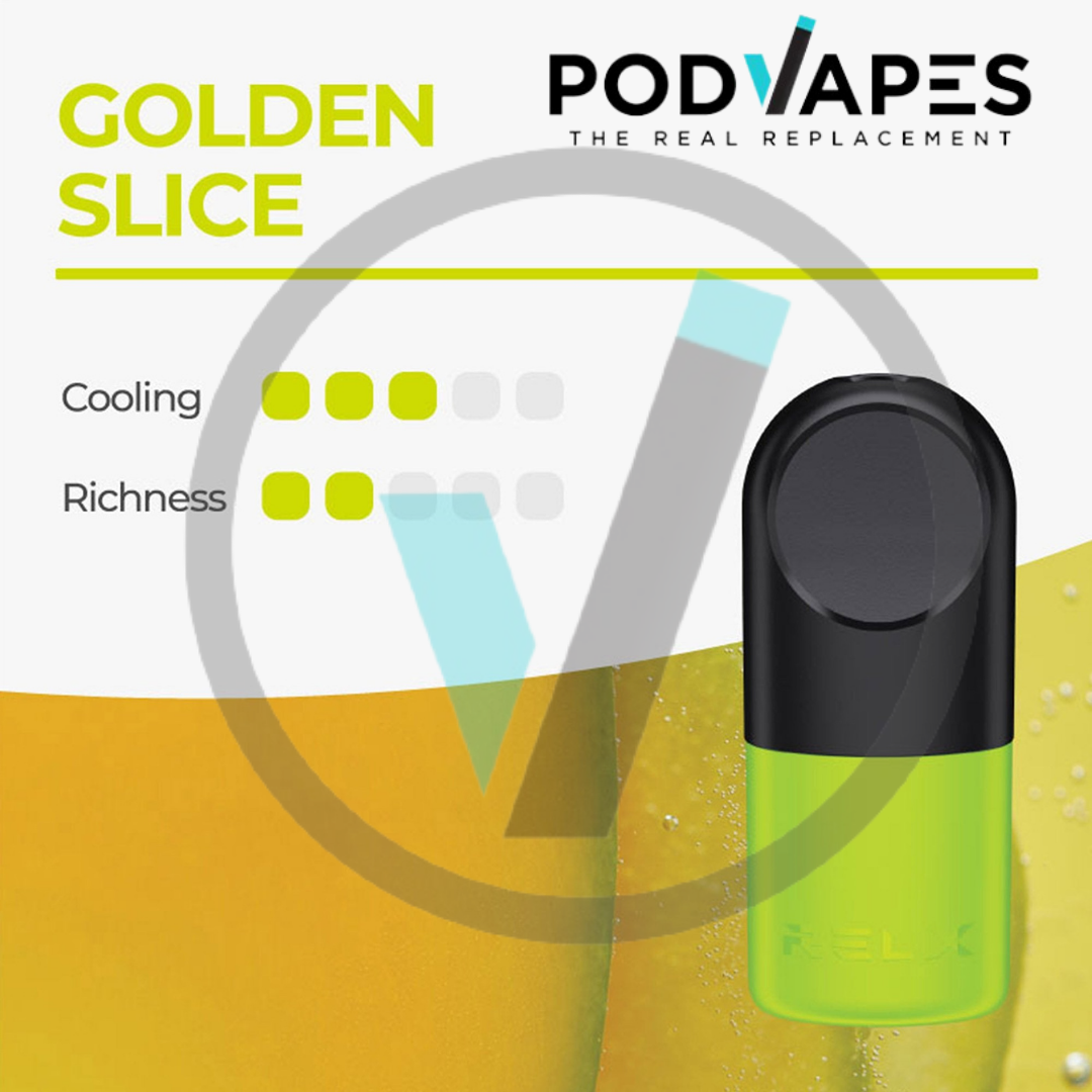 PODVAPES RELX INFINITY GOLDEN SLICE POD Single 30MG (3%) 1 PCS/BOX ...