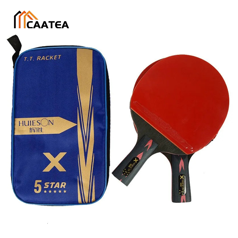 Huieson 2Pcs 5 Star Carbon Table Tennis Racket Set Two Rackets And ...