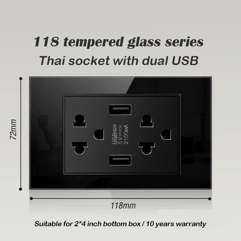 15amp outlet socket for wall Black 1 2 3 4 Gang 1 2 Way wall Switch for ...