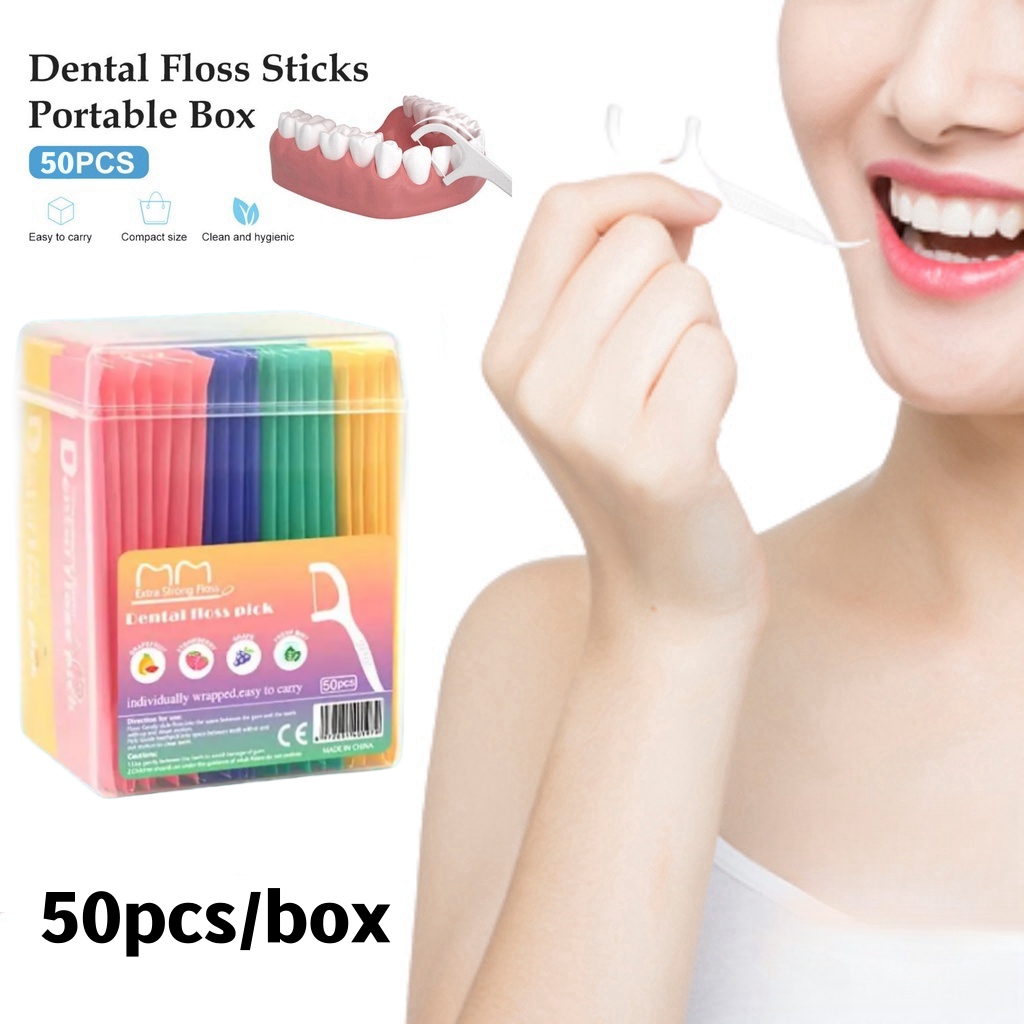 50pcs/box Dental Floss Fruit Dental Floss Individual Packaging ...