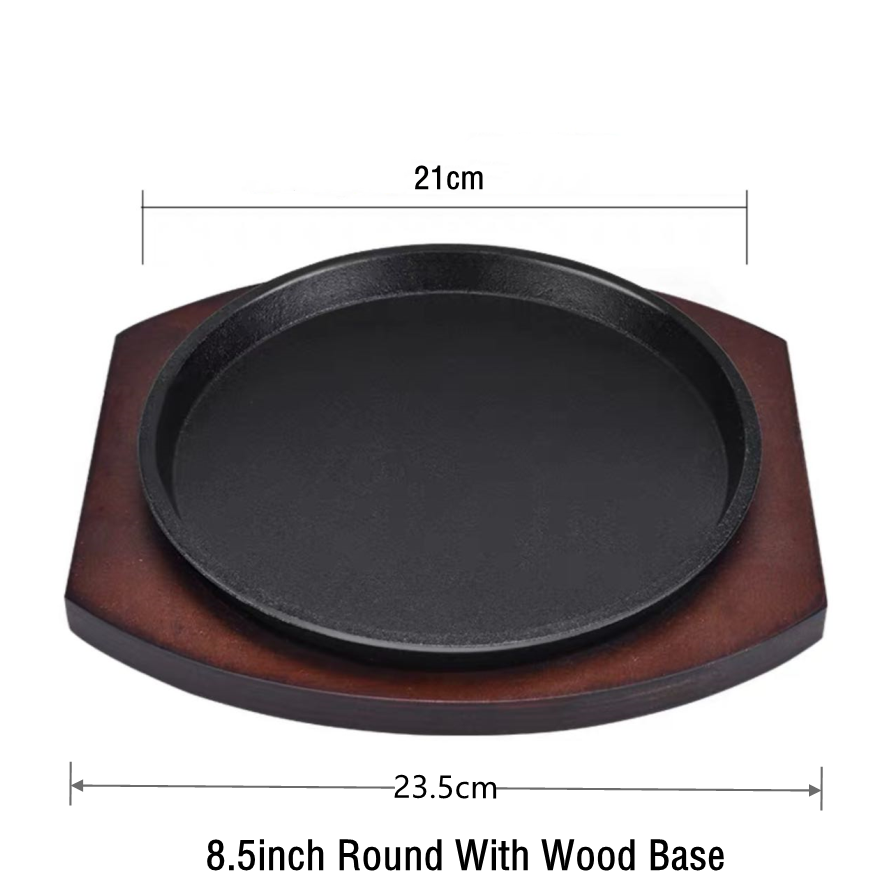 Keep Home Sizzling Plate Sisig plate Cast Iron sizzling plate With Wood ...