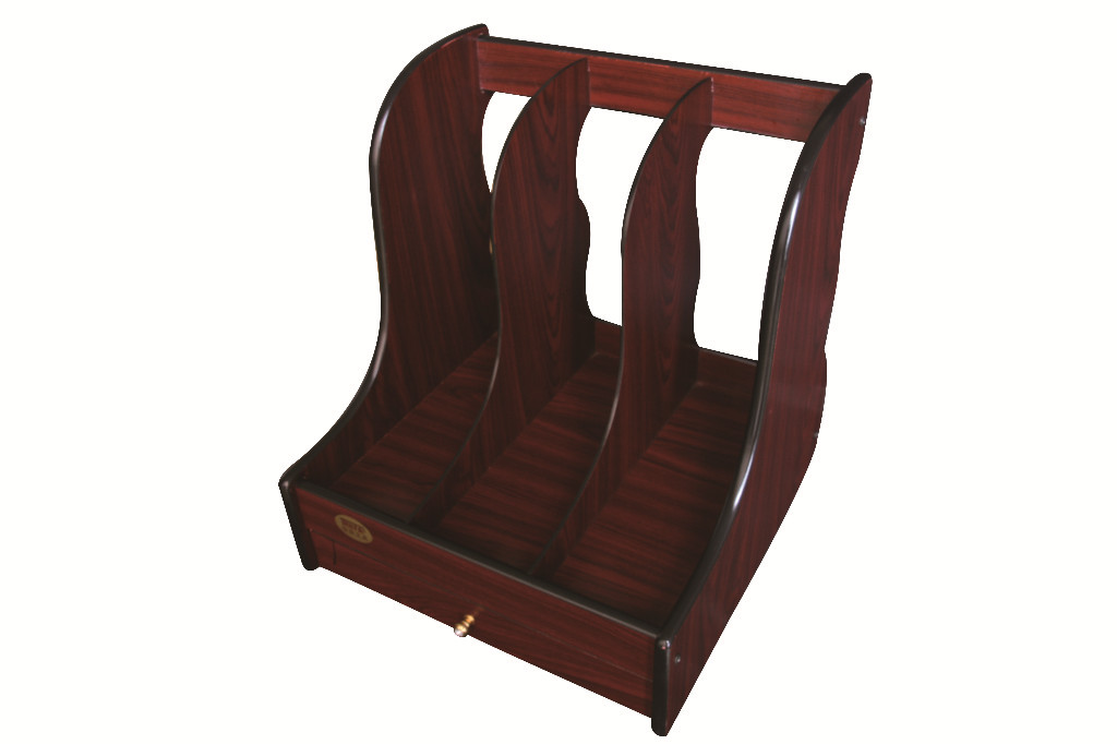Send wooden three-compartment file column desktop file rack file rack ...