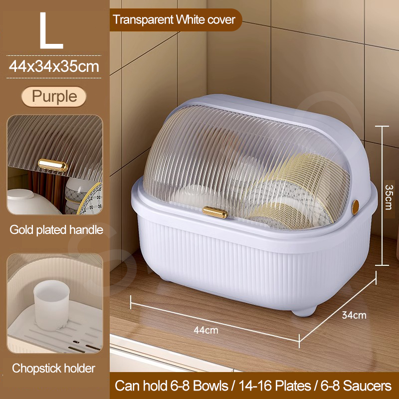 Dish Rack With Cover Dust-proof Insect-proof Dish Drain Rack Kitchen ...