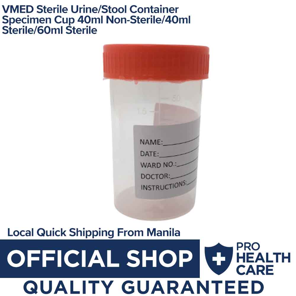 ProHealthCare Sterile Urine/Stool Container Specimen Cup 40ml Non ...
