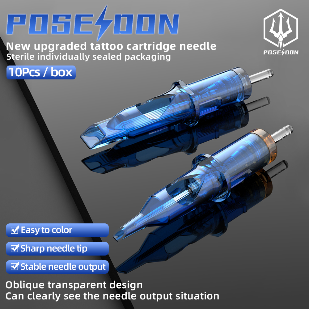 POSEIDON Tattoo Cartridges Needle Tattoo Machine Accessories 10Pcs ...
