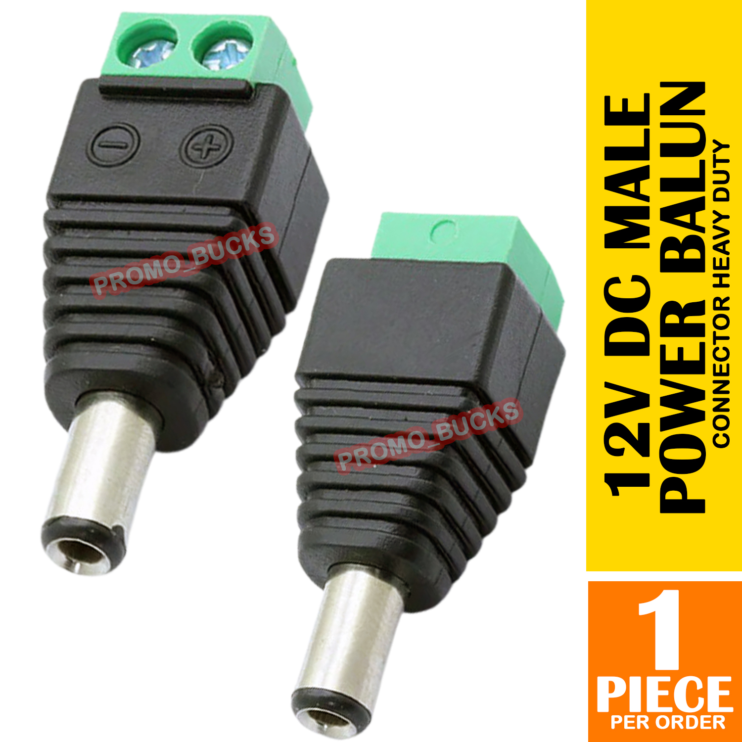 12V DC Male Power Balun Plug Connector for CCTV Camera Male DC Plug BNC ...