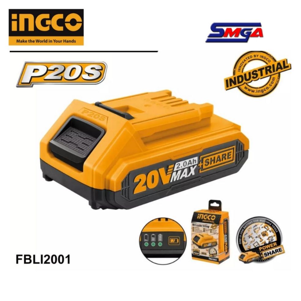 Ingco Lithium-ion Battery 20V 2.0Ah FBLI2001 | Lazada PH