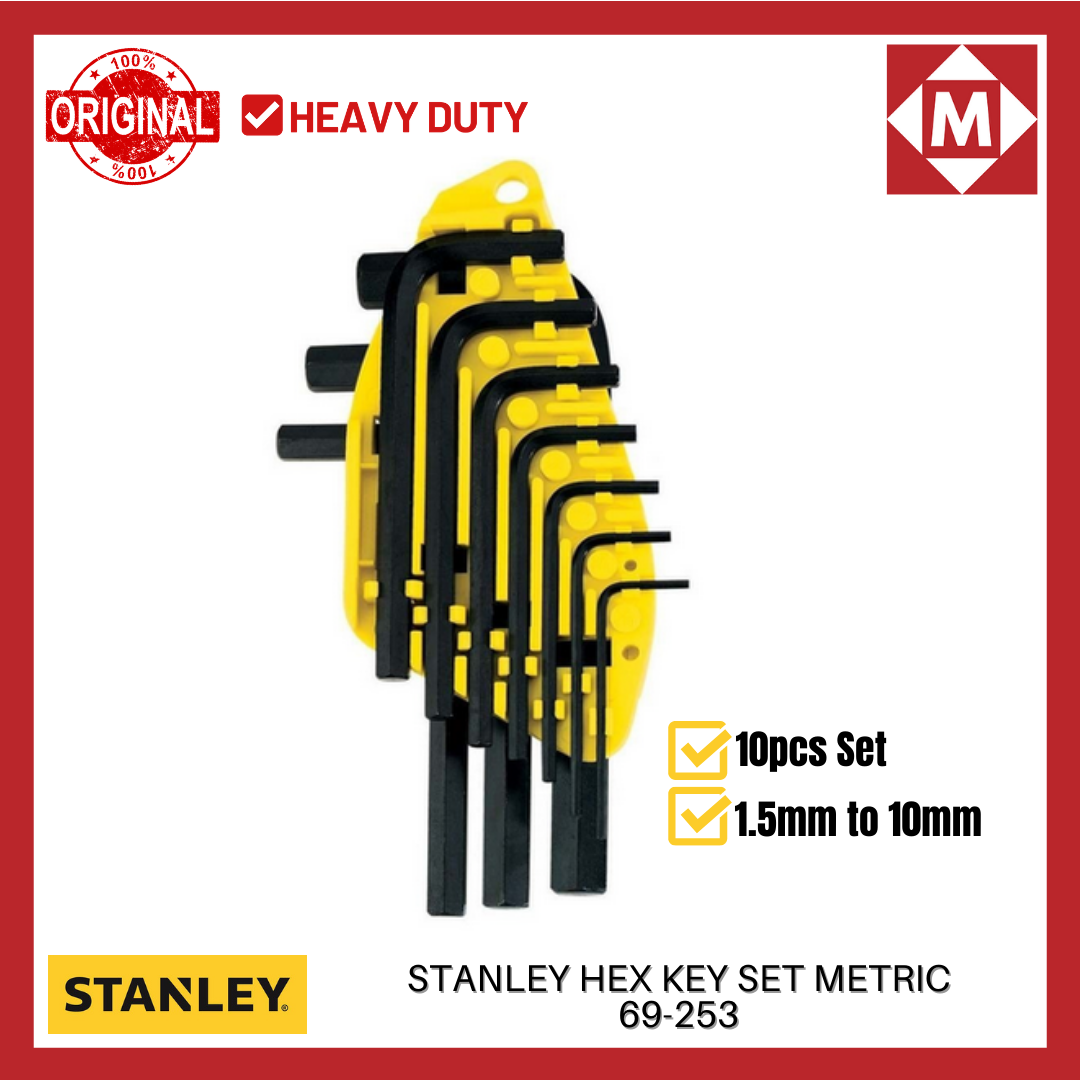 Stanley Hex Key 10pc Set 1.5mm to 10mm (69-253) | Lazada PH