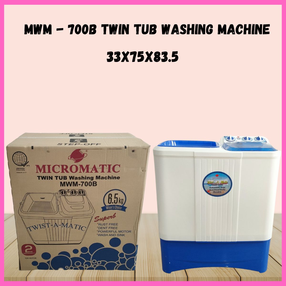 Micromatic Twin Tub Washing Machine / MWM-700B / Heavy Duty Washing ...