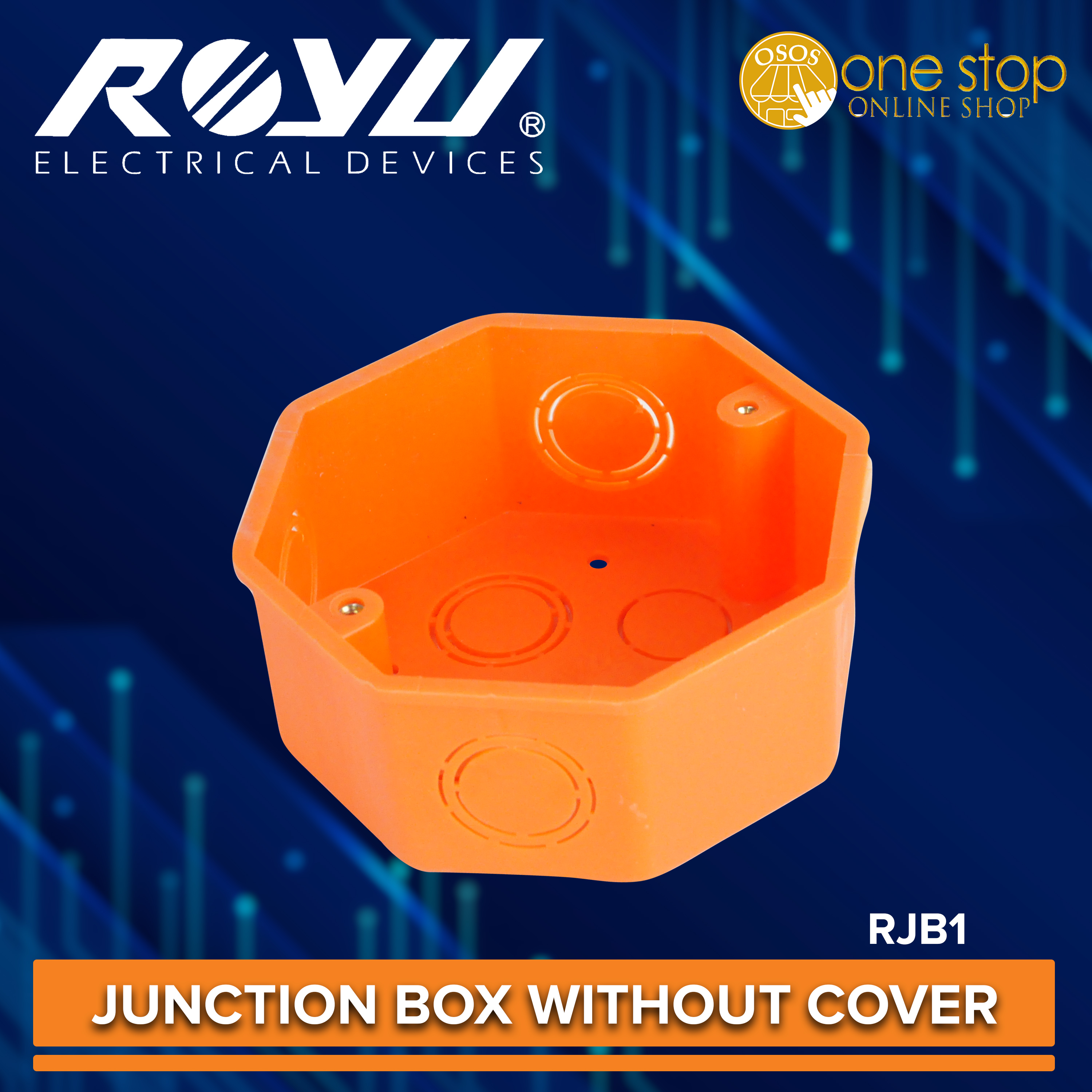 Royu Original PVC Junction Box Orange 4 x 4 Electrical Box without ...