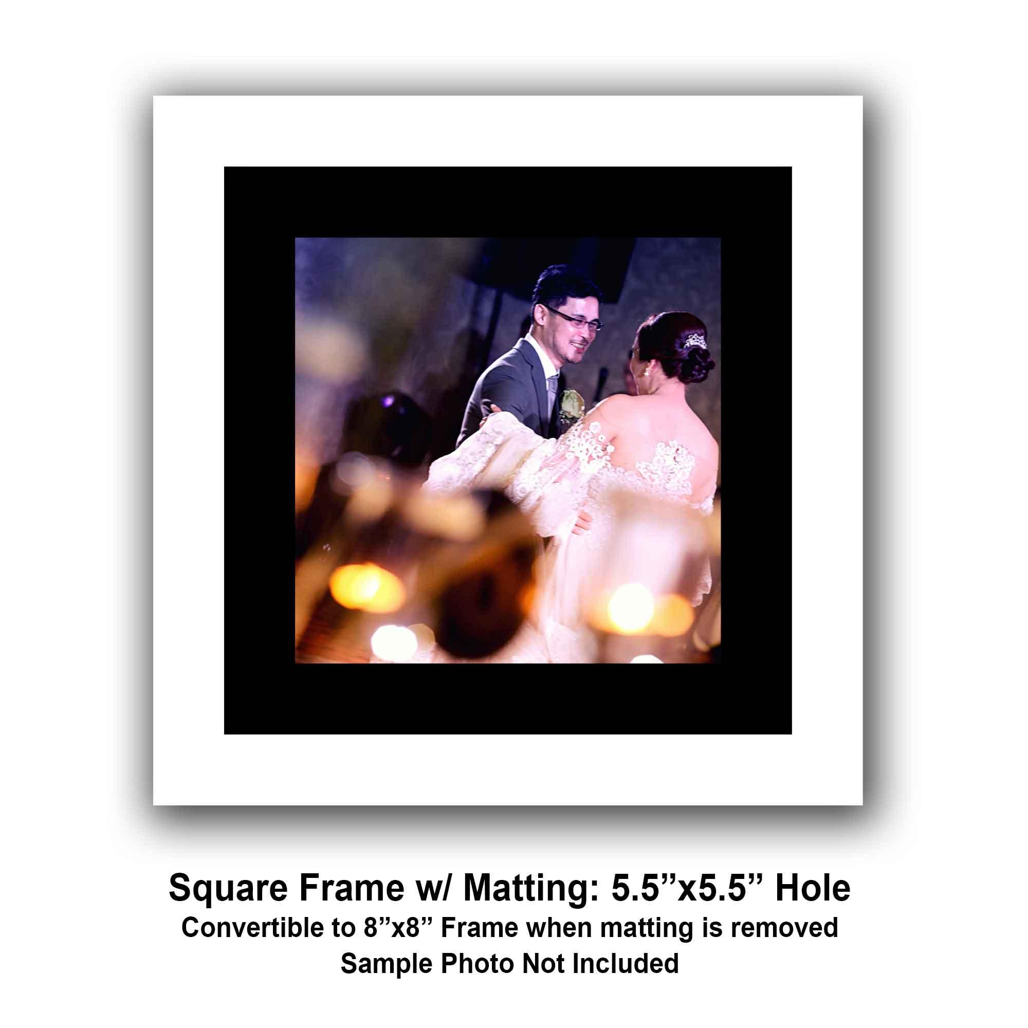 Starmark Picture Frame Frames - Square Frame with Black Matting for 5 ...